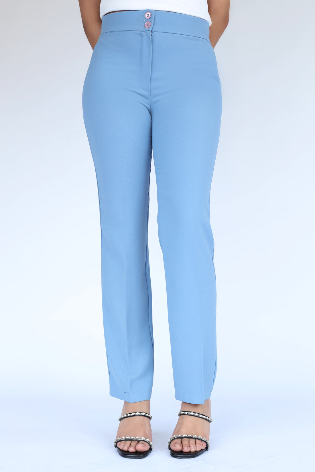Zoe Straight Pants Ice Blue – SASSY